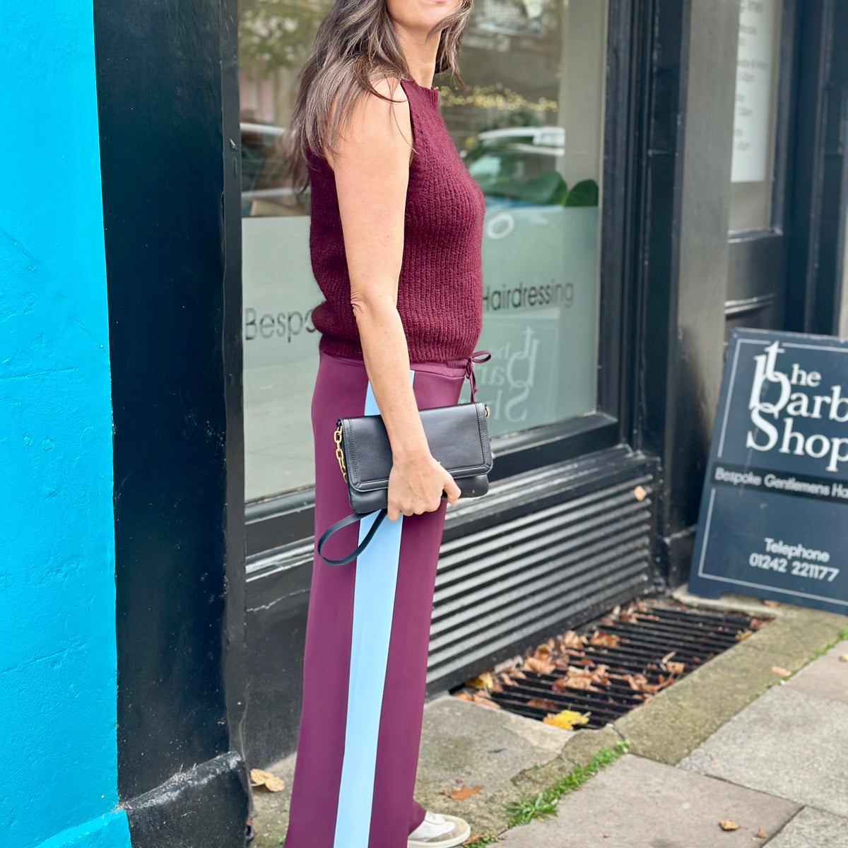 Tempest Pant - Cherry & Blue – Law & Co.